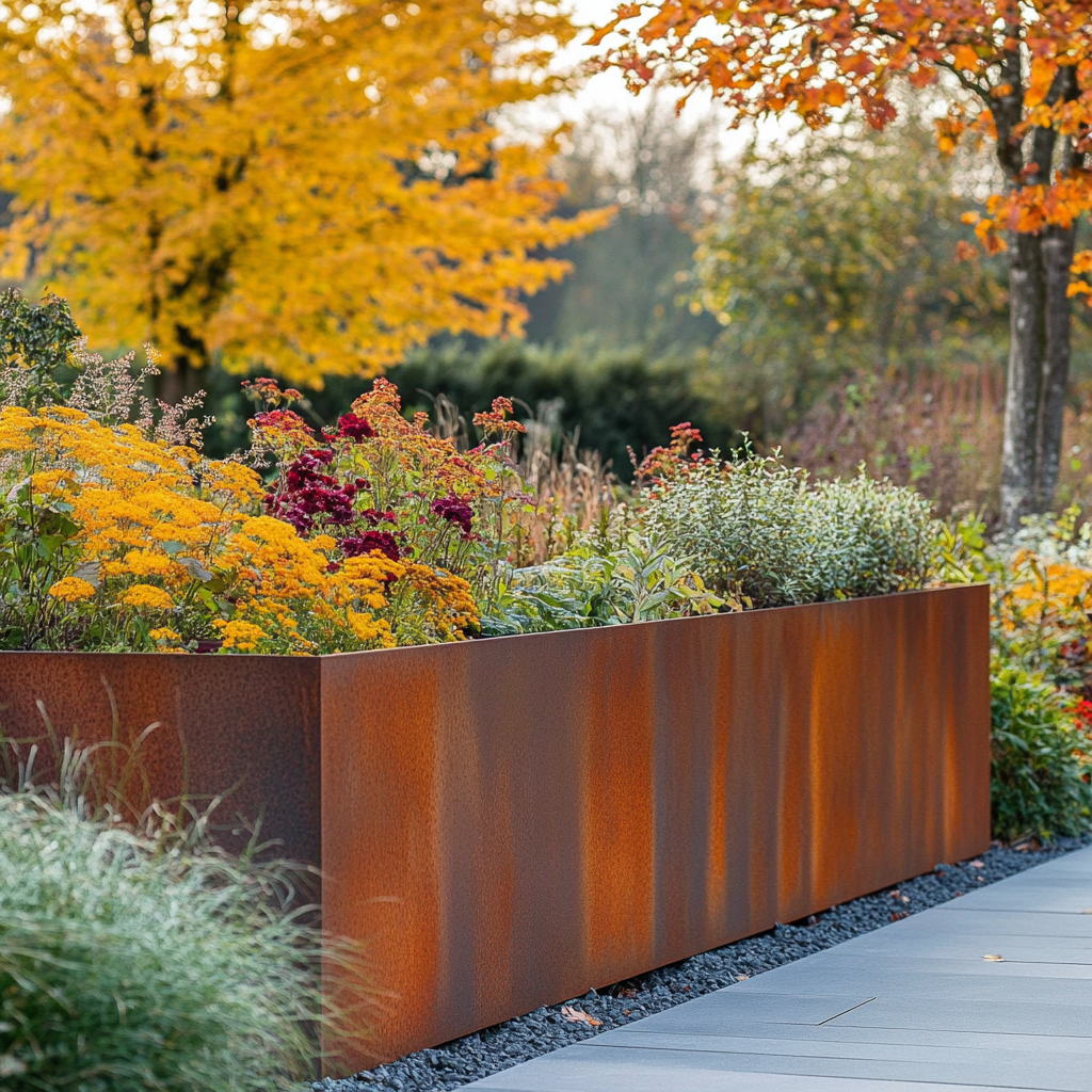 Custom-made corten steel planters | Vert Val & Umilys